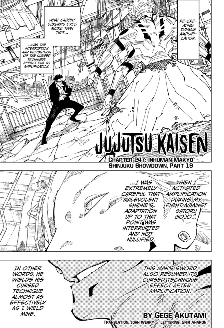 Jujutsu Kaisen Chapter 247: Higuruma’s Final Stand and Yuta’s Intervention