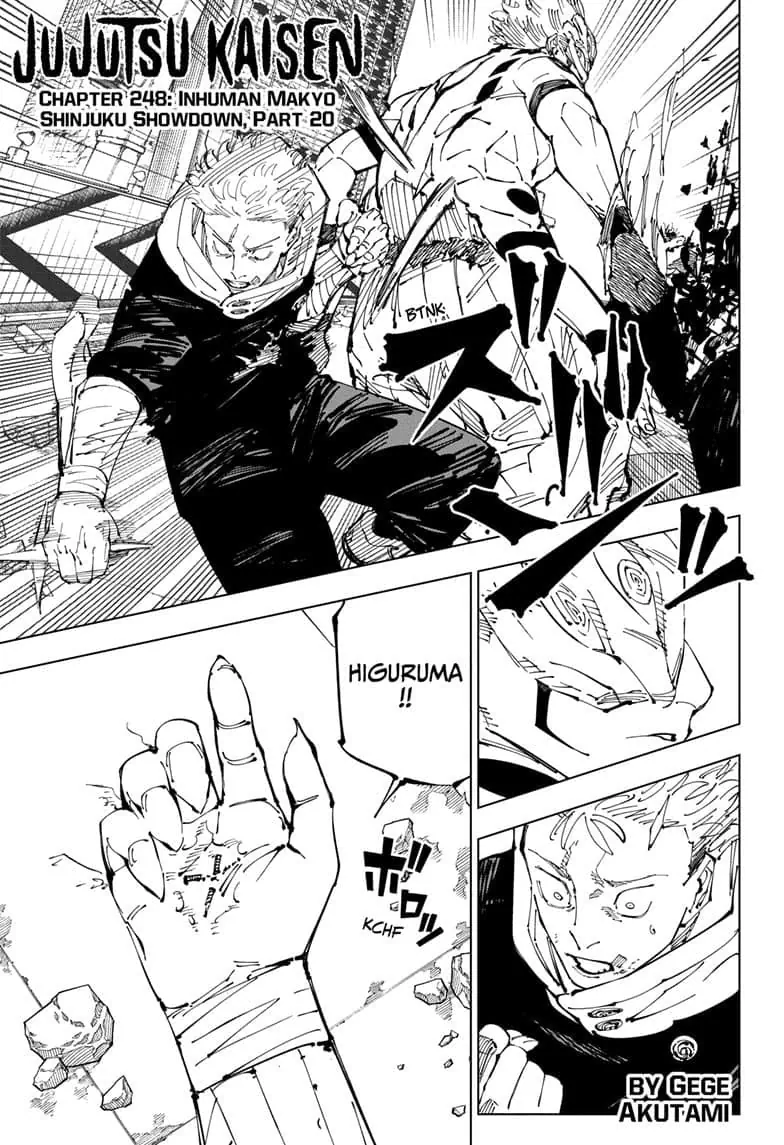 Jujutsu Kaisen Chapter 248: Yuta Faces Sukuna After Higuruma’s Death